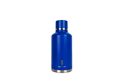 Large sport thermos water bottle with bag and Stainless Steel Lid,67.6OZ half gallon,Insulated water bottle,leak-proof,Metal Canteen ,Buttonwood 1pack (blue) 2000ML