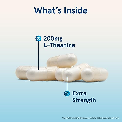 Jarrow Formulas Extra Strength Theanine 200 mg, Dietary Supplement That Promotes Relaxation, Amino Acid Supplement for Relaxation Support, 60 Veggie Capsules, 60 Day Supply