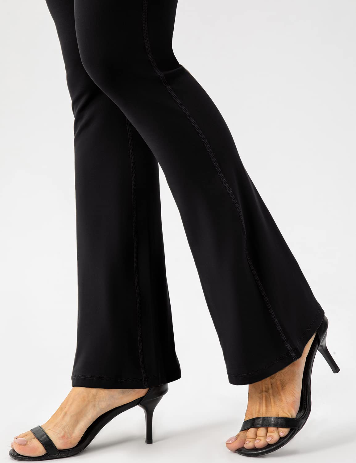 Lavento Women's Bootcut Yoga Pants - Crossover Flare Leggings for Women (Black, Medium)
