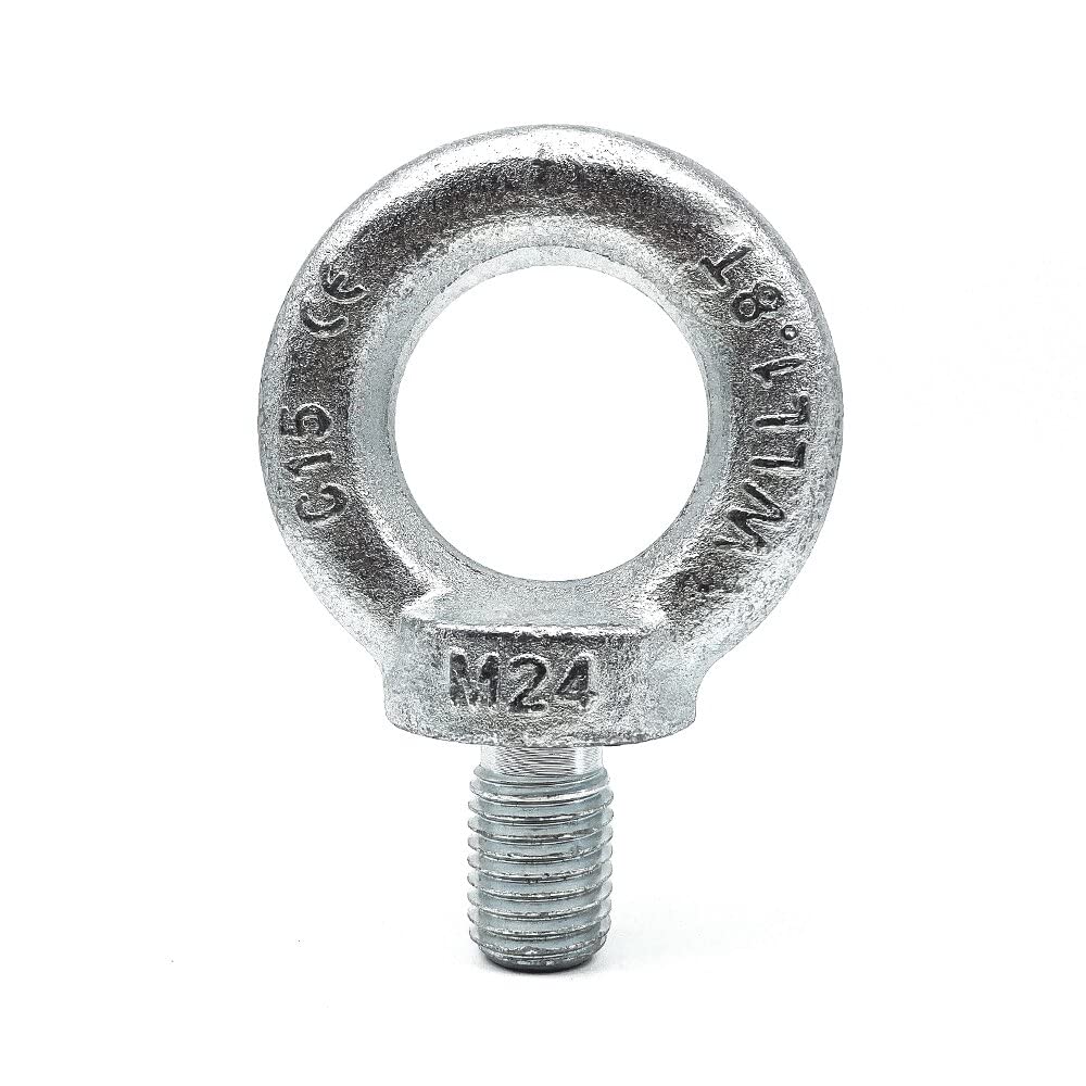 M24 Marine Grade Heavy Duty Male Thread Machinery Shoulder Lifting Ring Eye Bolt (M24) Surface Zinc Plated