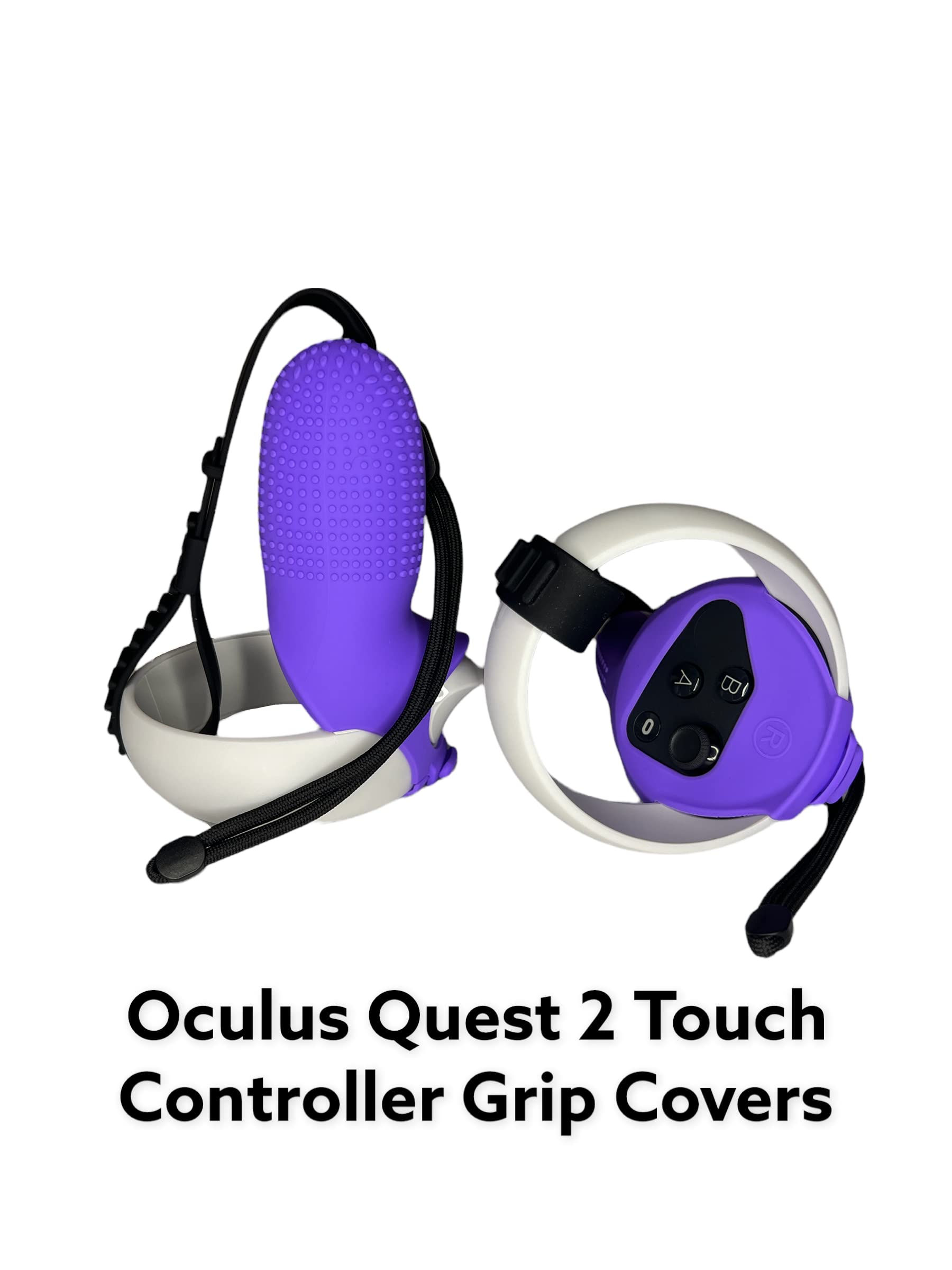 JCOS 4-in-1 Silicone Accessories for Oculus Quest 2 | Shell Front Silicone Face Cover Protector, Skin Grip Cover, Adjustable Knuckle Straps, Soft Silicone Facial Interface Cover (Purple) JCOS1