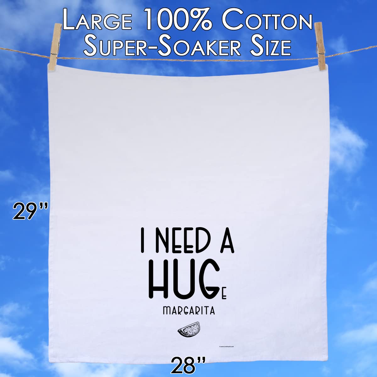 I Need A HUGe Margarita - Funny Kitchen Towels Decorative Dish Towels with Sayings, Funny Housewarming Kitchen Gifts - Multi-Use Cute Kitchen Towels - Funny Gifts for Women
