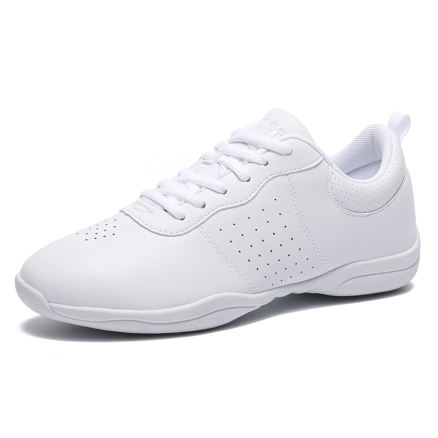 HWJHMX Cheer Shoes Girls White Shoes Youth Womens Cheerleading Fashion Sports Shoes Training Athletic Comfortable Breathable Shoes Flats Kids Cheer Sneakers