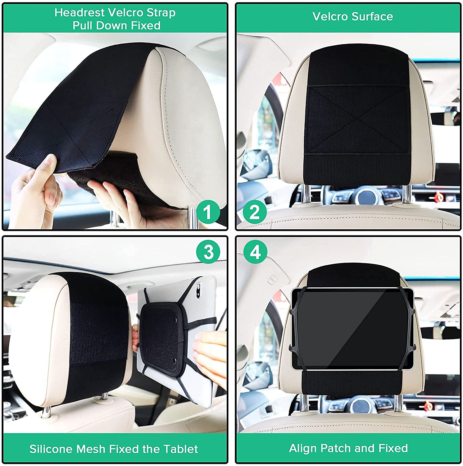 LONANDY 2 Pack Tablet Holder for Car, Headrest Tablet Holder iPad Car Holder Back Seat, Car Tablet Holder Compatible with All 7-12.9" Tablets