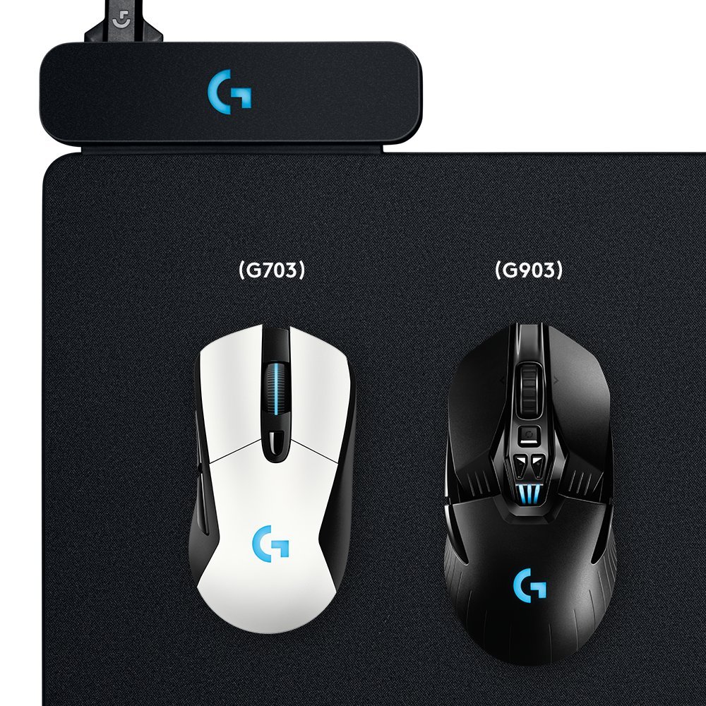 Logitech G915 TKL Tenkeyless Lightspeed Wireless RGB Mechanical Gaming Keyboard, Clicky, Black & Powerplay Wireless Charging System - Black