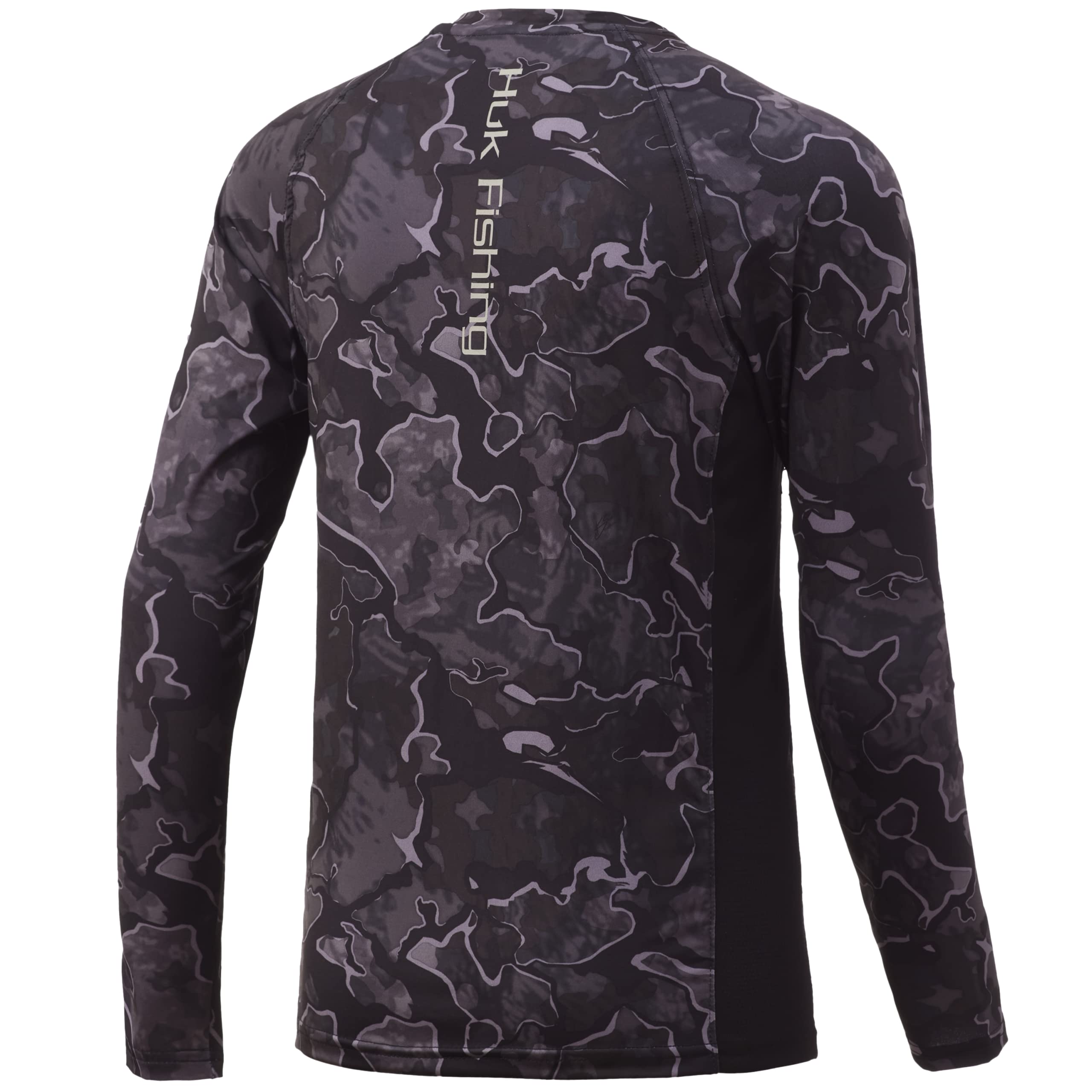 HUK Unisex-Child Pursuit Camo Kid's Long Sleeve Performance Shirt, Mossy Oak Hydro Standards, X-Large