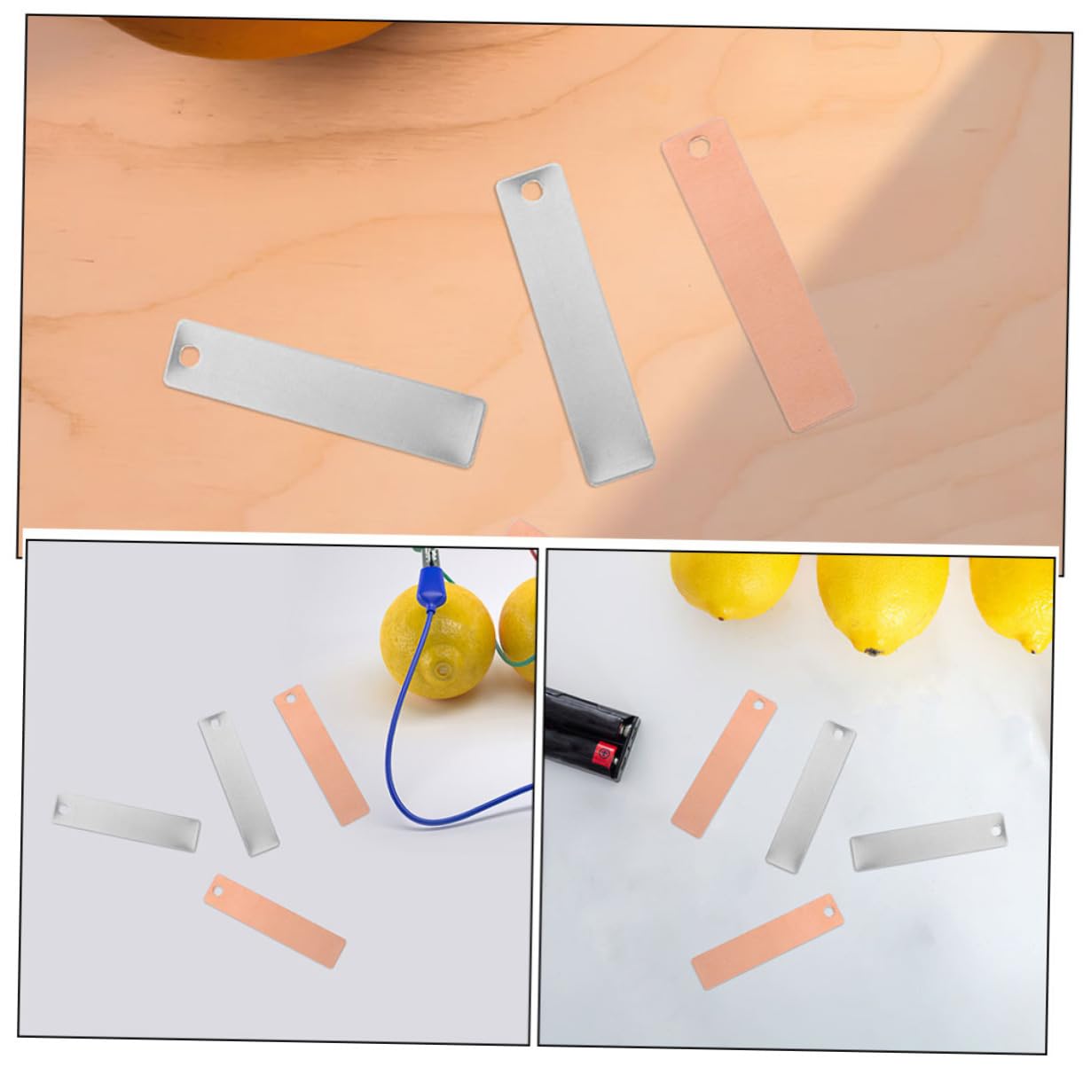 NESTINGHO 8 Pairs Battery Electrode Sheet Zinc Anode Copper Strip for Fruit Battery Experiment Anode for Zinc Plating Anode for Zinc Electroplating Fruit Battery Experiment Supplies