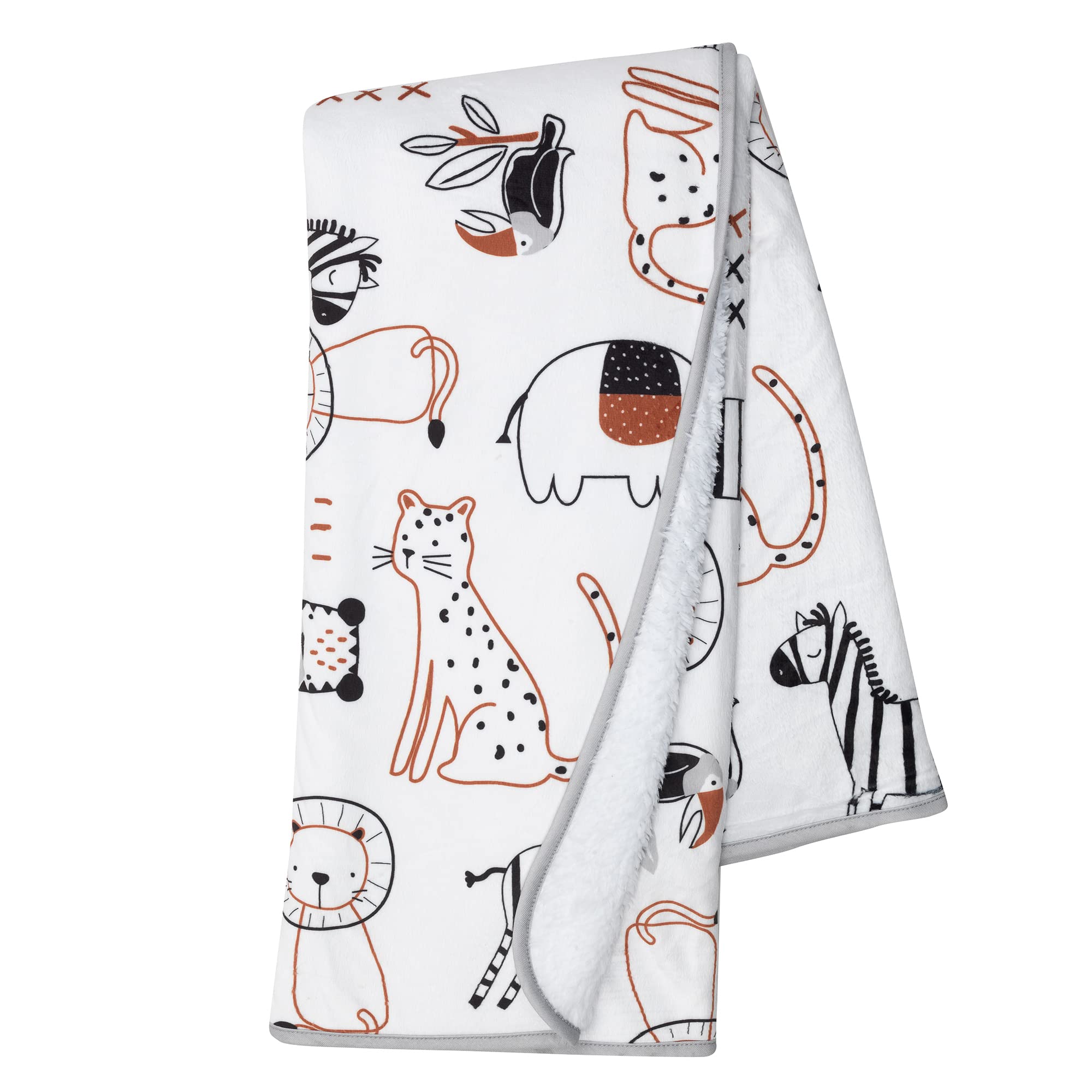Lambs & Ivy Patchwork Jungle Animals 6-Piece Gray Nursery Baby Crib Bedding Set