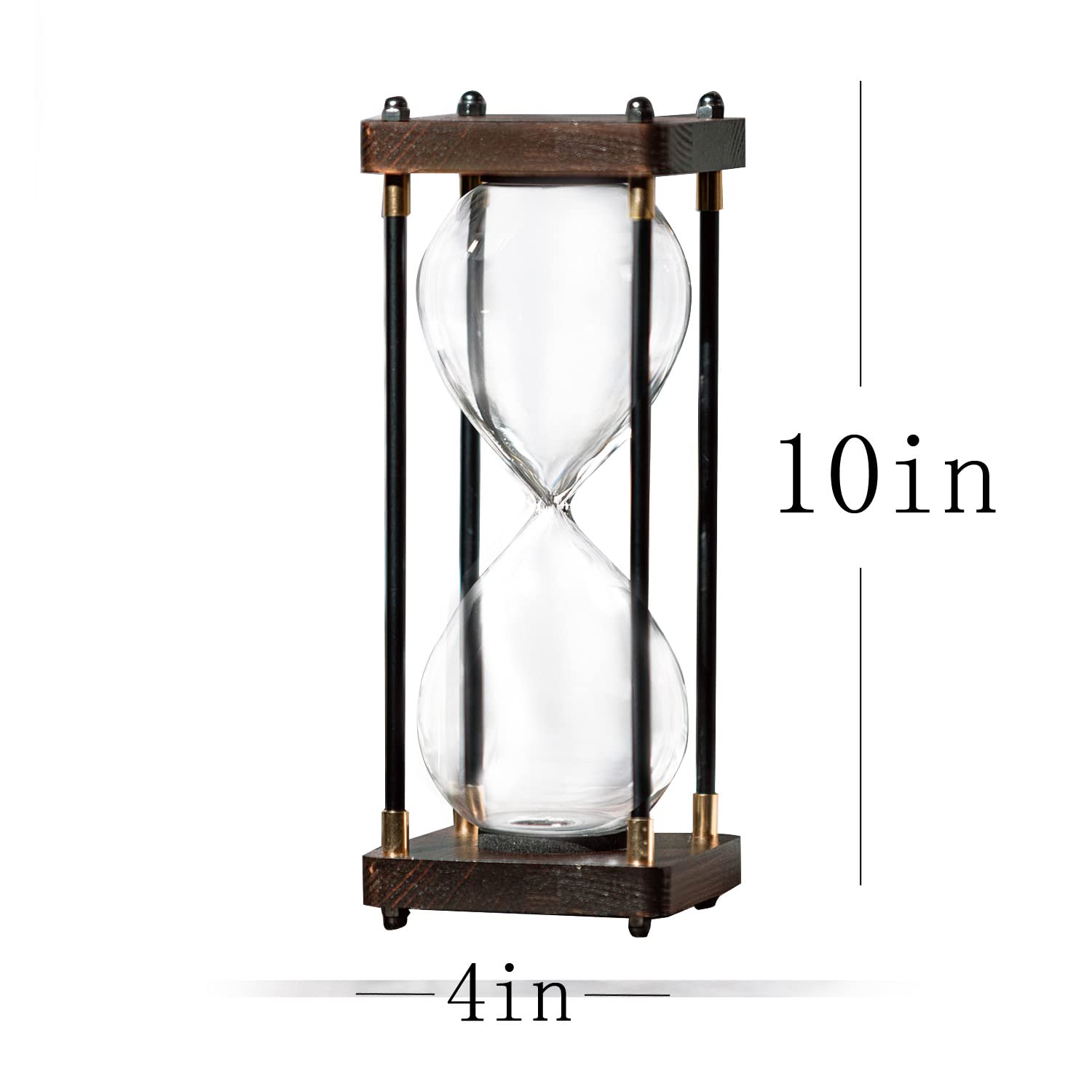 Large Fillable Hourglass Timer Sand Clock, Decorative Wooden Empty Hourglass Sand Timer