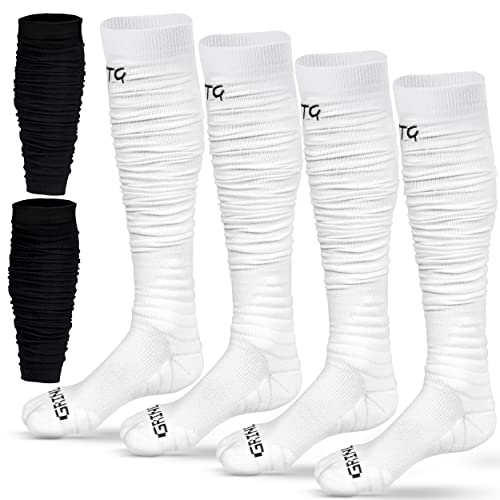 Long Scrunch Socks Football Drip, 4 Socks, 2 Leg Sleeves Included, Stain Resistant Padded Football Socks, OBJ Socks Football (as1, numeric, numeric_10, numeric_14)