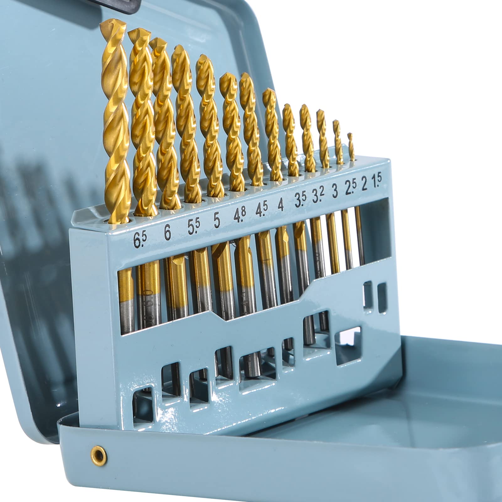 Metric Titanium Coated M42 8% Cobalt Twist Drill Bits Set for Stainless Steel and Hard Metal - Industrial Grade Titanium Coated High Cobalt Drill Bit Set…