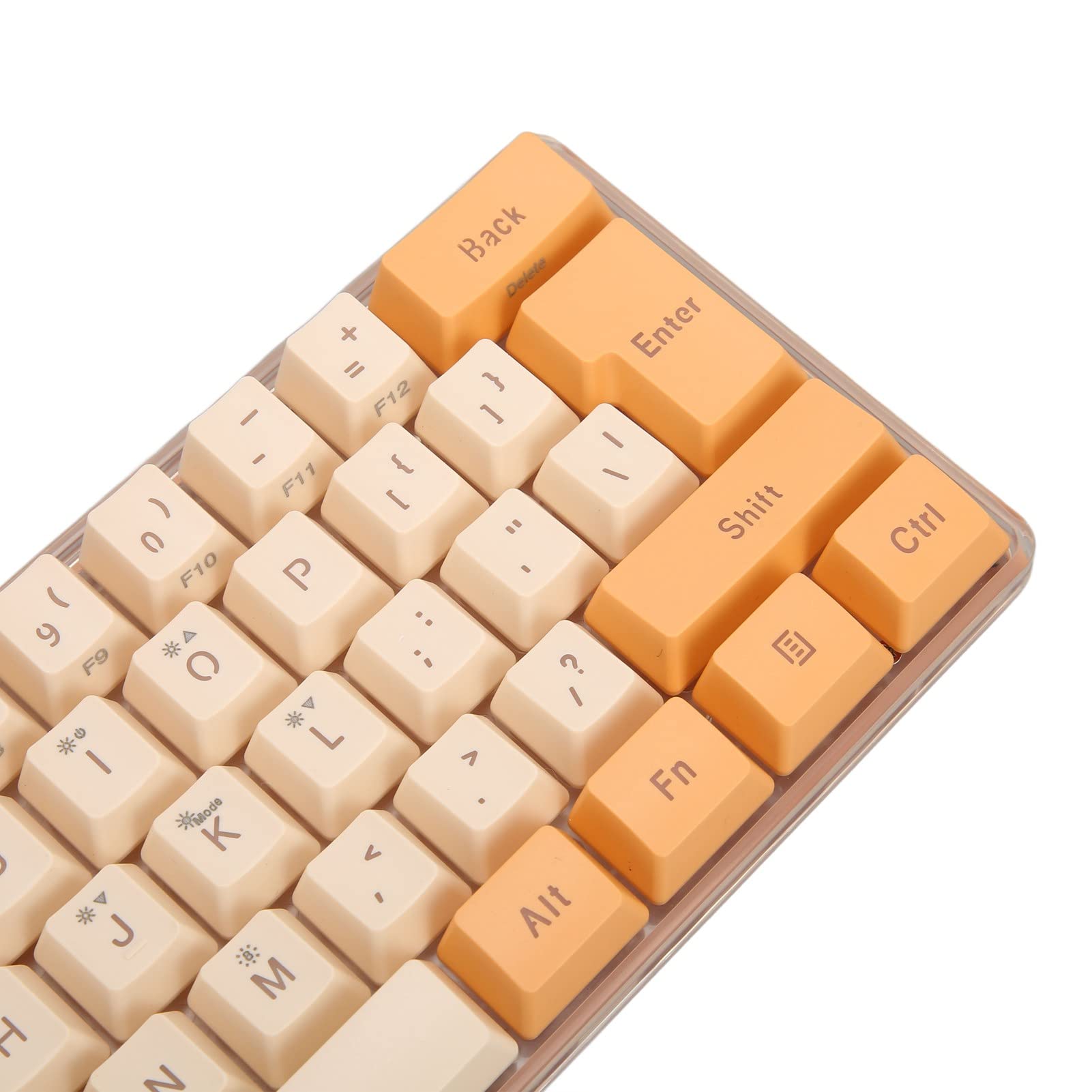 Leftwei Mechanical Keyboard Contrast Color Gaming Keyboard Suspend Hilo Keycap FN Shortcut Key Ultra Small (Orange Beige)