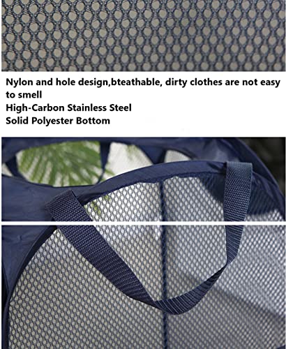Nvatorfox 2 Pack Pop Up Storage and Laundry Hamper, Mesh Popup Laundry Hamper Portable, Durable Handles Collapsible for Storage and Easy to Open, for The Kids Room, College Dorm or Travel (Black)