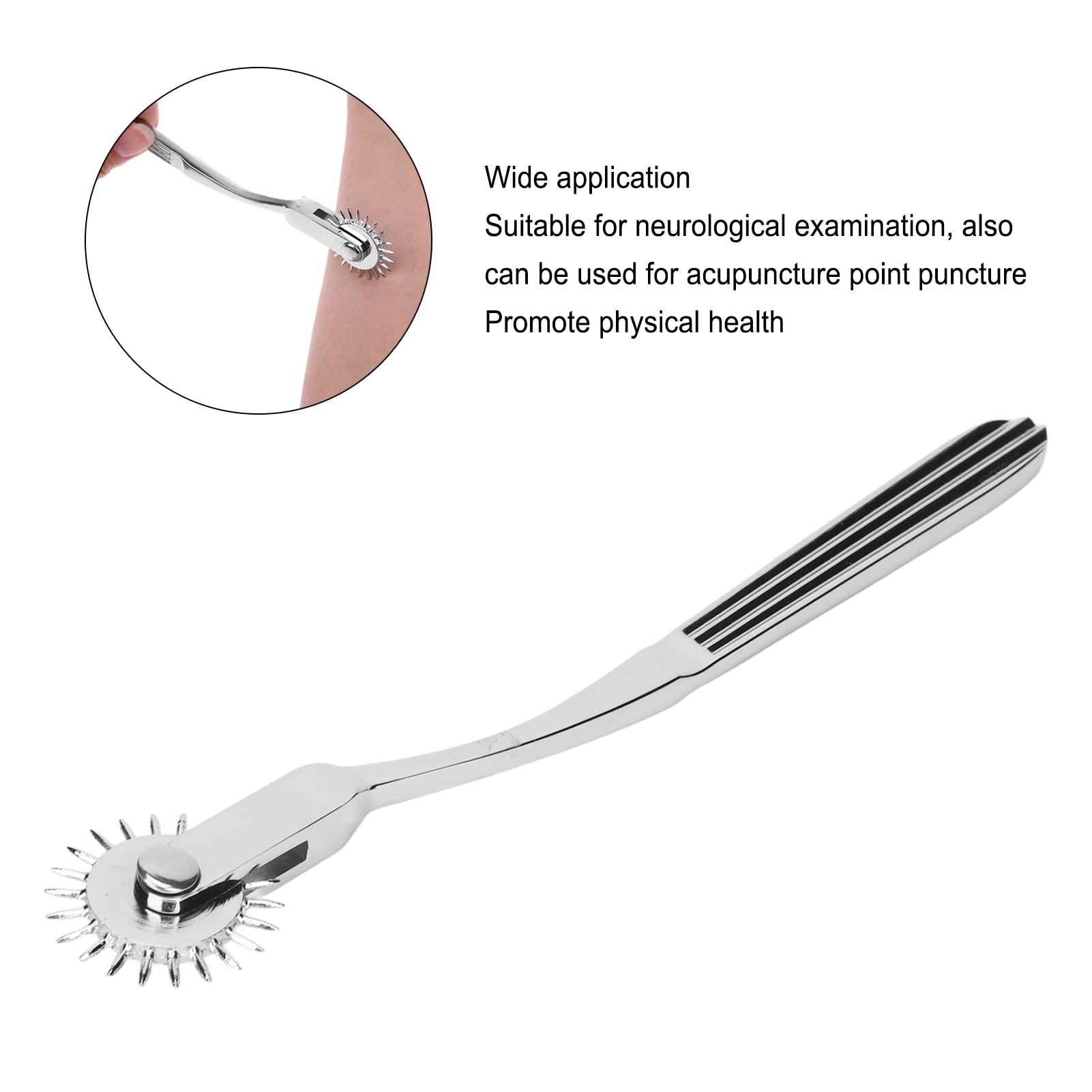 Neuro Pinwheel, 22 Metal Spikes Portable Rolling Fan Wartenberg Pinwheel Lightweight for Acupuncture Point Puncture