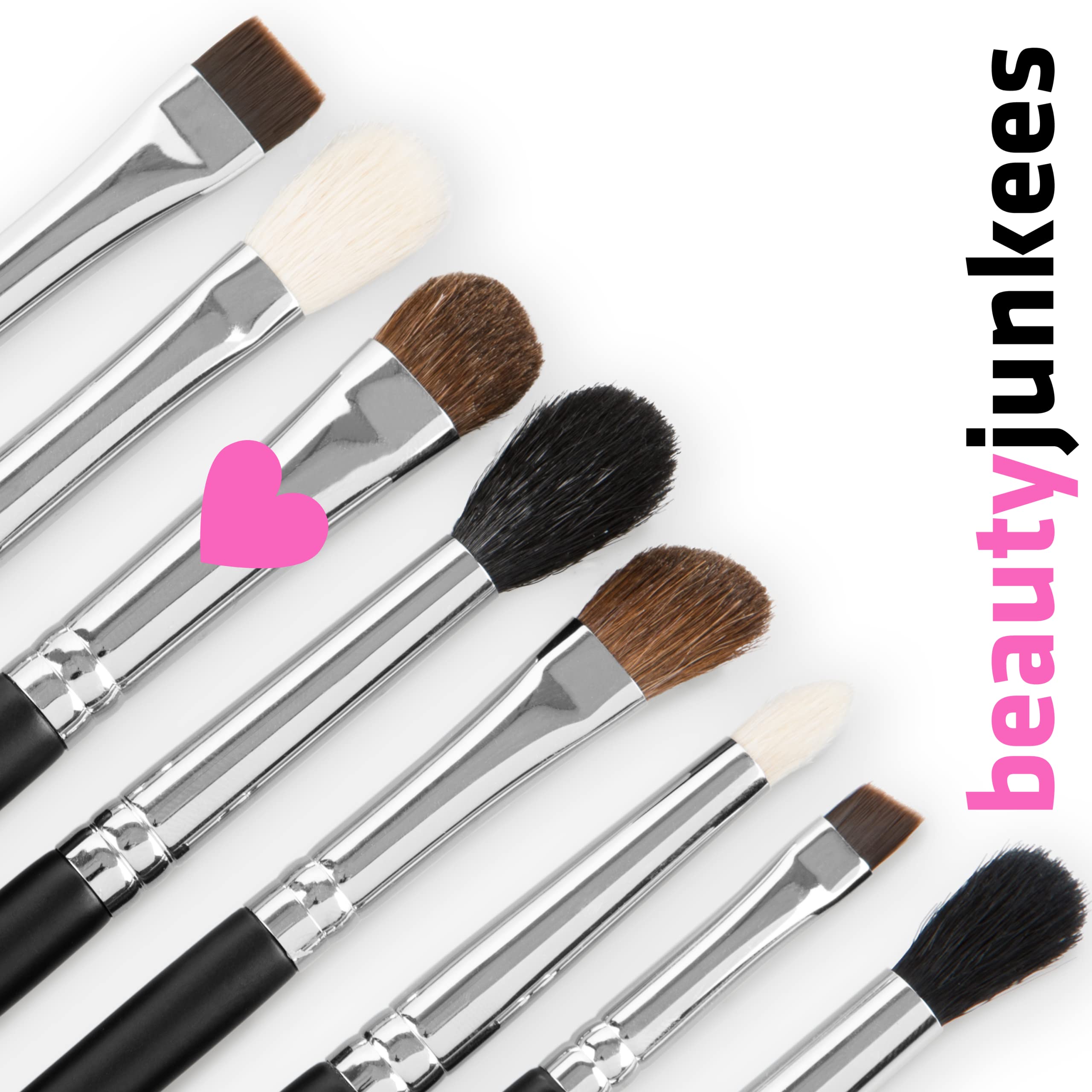 Pro Shader Eyeshadow Brush - Beauty Junkees pro All Over Short Flat Shader Eye Shadow Brush for Lid, Dense Rounded Bristles to Pack and Blend Powder Cream Eye Shadow on Eyelid and Crease