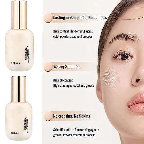 Hydrating Waterproof and Light Long Lasting Foundation Light Fog Makeup Holding Liquid Foundation,Hydrating Foundation for Dry Mature Skin, Cream Liquid Foundation (1Pcs Natural)