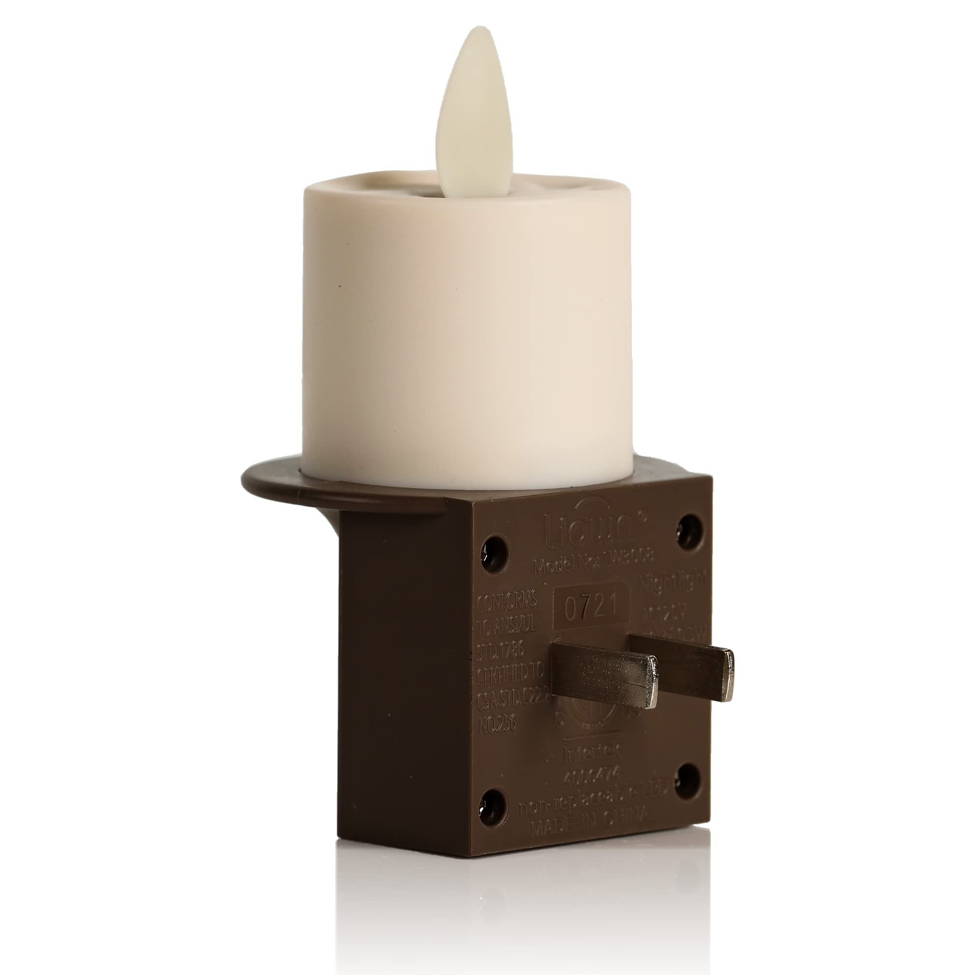 Luminara Flameless Candle Nightlight - Patented Flickering Real-Flame Effect Technology Mimics Real Candle - Plugs into Outlet - Dusk to Dawn Sensor Auto Switch On/Off - Safe for Families Kids Pets