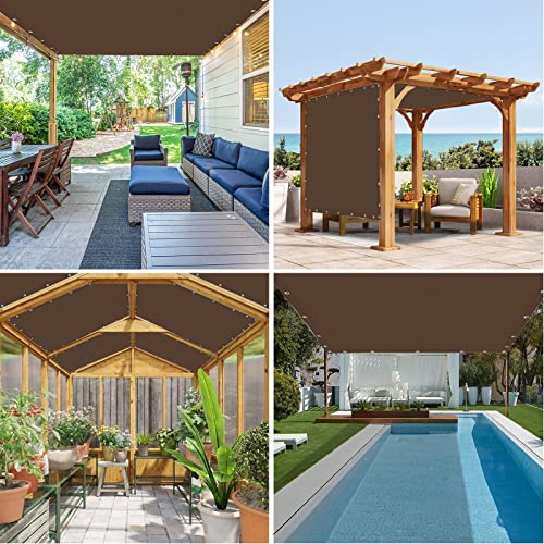 LOVE STORY 4x8 FT Custom Size Outdoor Sun Shade Cloth 95% UV Protection HDPE Material Breathable Shade Fabric with Grommets for Patio Pergola Cover Canopy,Brown(We Make Custom Size)