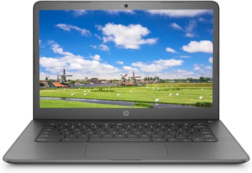 HP 14” HD IPS Chromebook, AMD Processor Up to 2.39GHz, 4GB Ram, 64GB Storage, Ultra-Fast WiFi Speed, Chrome OS, Dale Gray(Renewed)