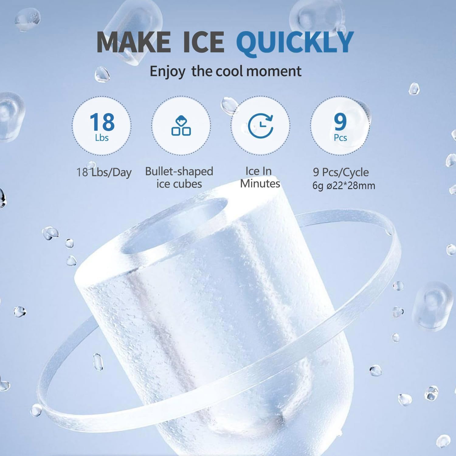 Soopyk Water and Ice Dispenser Bottom Load Self-Making Ice Machine and Water Cooling