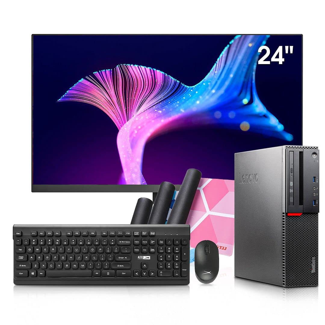 Lenovo Desktop Computer PC Monitor Bundle, Intel Core i5 6500 3.2GHz, 16GB DDR4 RAM, 256GB SSD + 2TB HDD, Built-in WiFi BT,DVD-RW,Wireless Keyboard Mouse,Windows 10 Pro (Renewed)