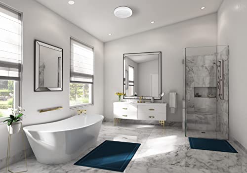 Hunter 90052z Saturn Decorative Bathroom Ventilation Exhaust Fan and Light, 80 CFM, Satin White