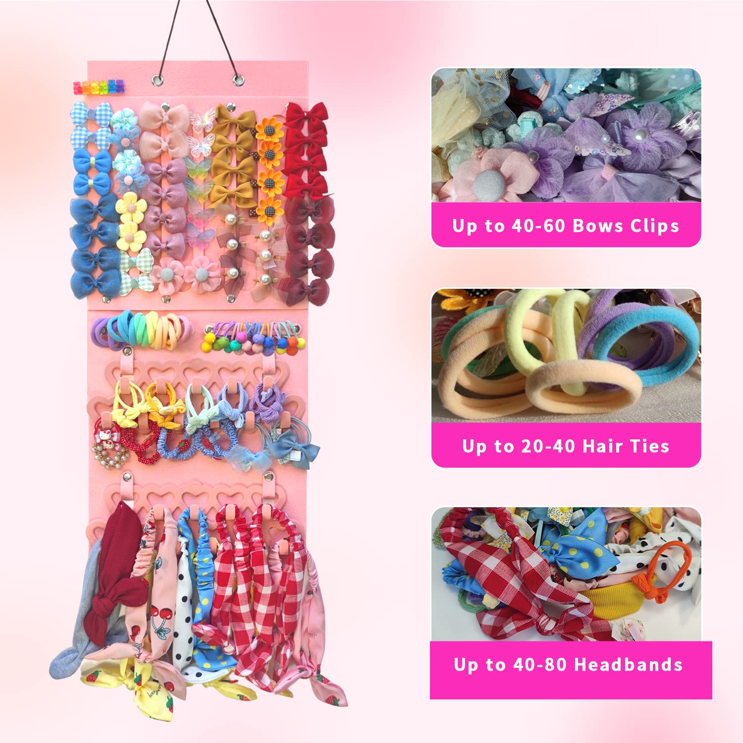Mi Ya Mi Lai Claw Clip Organizer Storage,Hair Bow Organizer For Girls Hair Bows