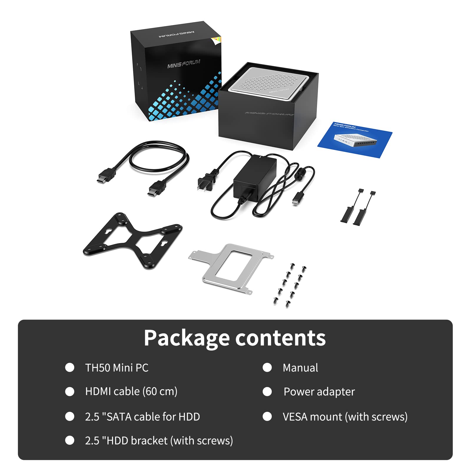 KODLIX EliteMiNi TH50 Mini PC 11th Gen Core i5-11320H Windows 11 Pro Small PC RAM 16GB 512GB SSD 2500Mbps Dual LAN HDMI/USB4/DP 8k@60Hz Triple Display Output Desktop Computer Support auto Power on