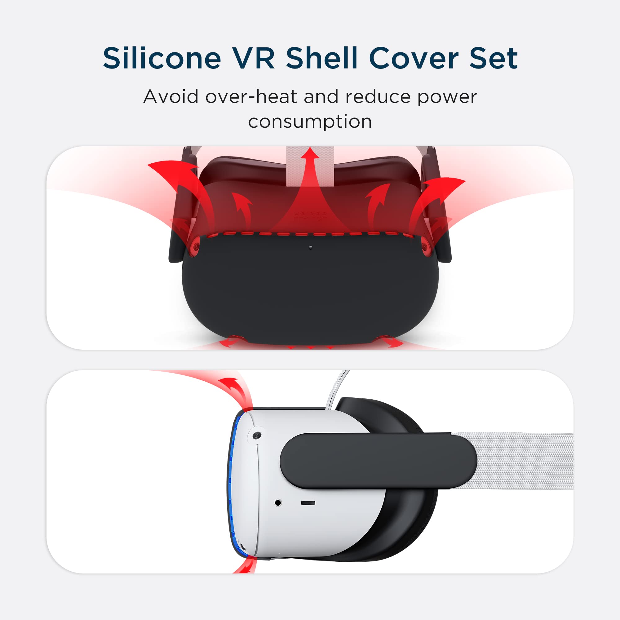 KIWI design VR Accessories Bundle and AIO Comfort Battery Audio Head Strap Compaitble with Quest 2