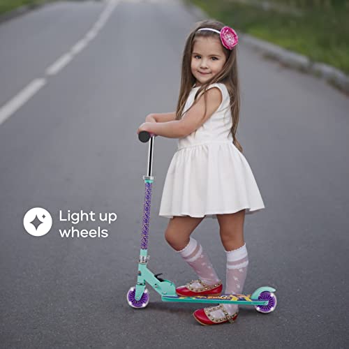 Karma’s World 2 Wheel Kick Scooter for Kids - Easy & Portable Fold-N-Carry Design, Ultra-Lightweight, Comfortable & Safe, Durable & Easy to Ride