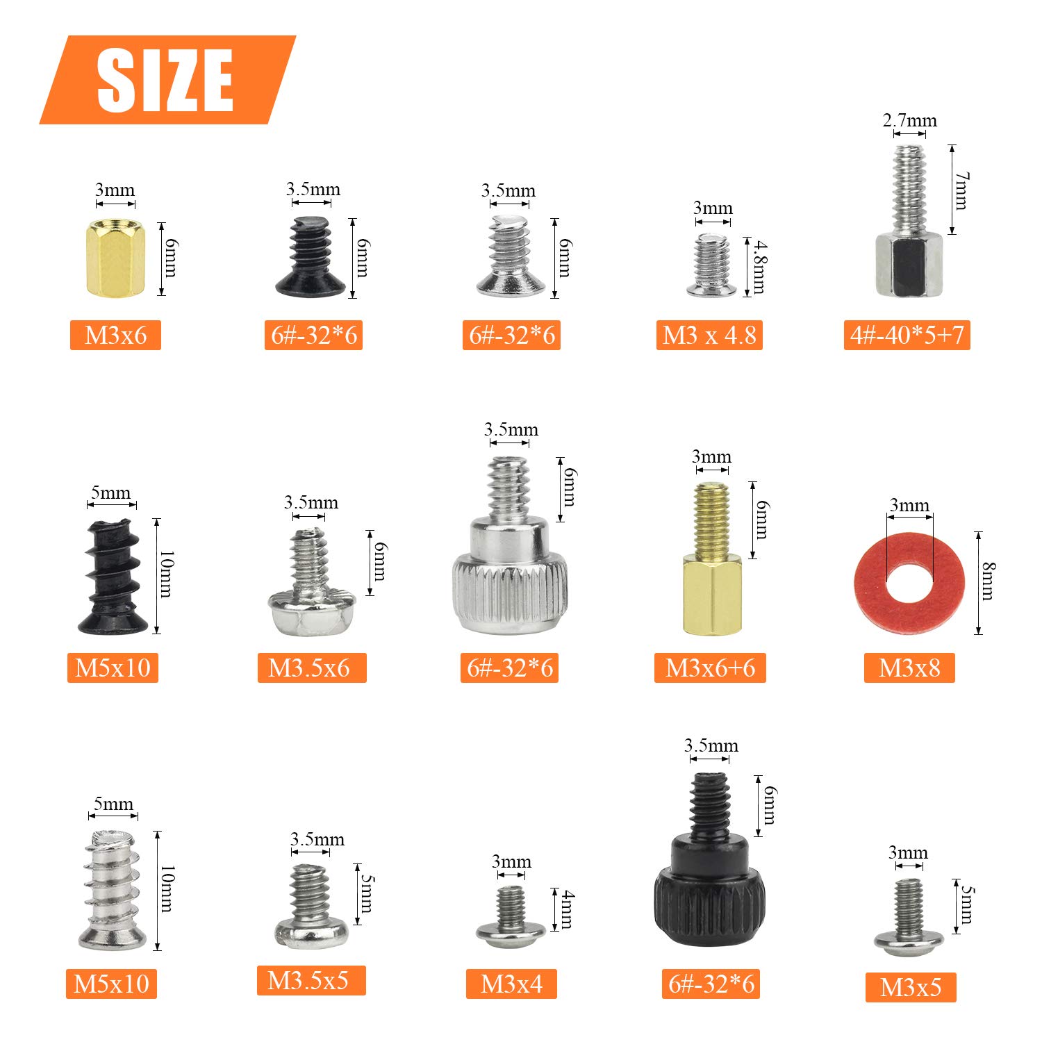 HELIFOUNER 450 Pieces Computer Standoffs Spacer Screws Assortment Kit for Hard Drive Computer Case Motherboard Fan Power Graphics