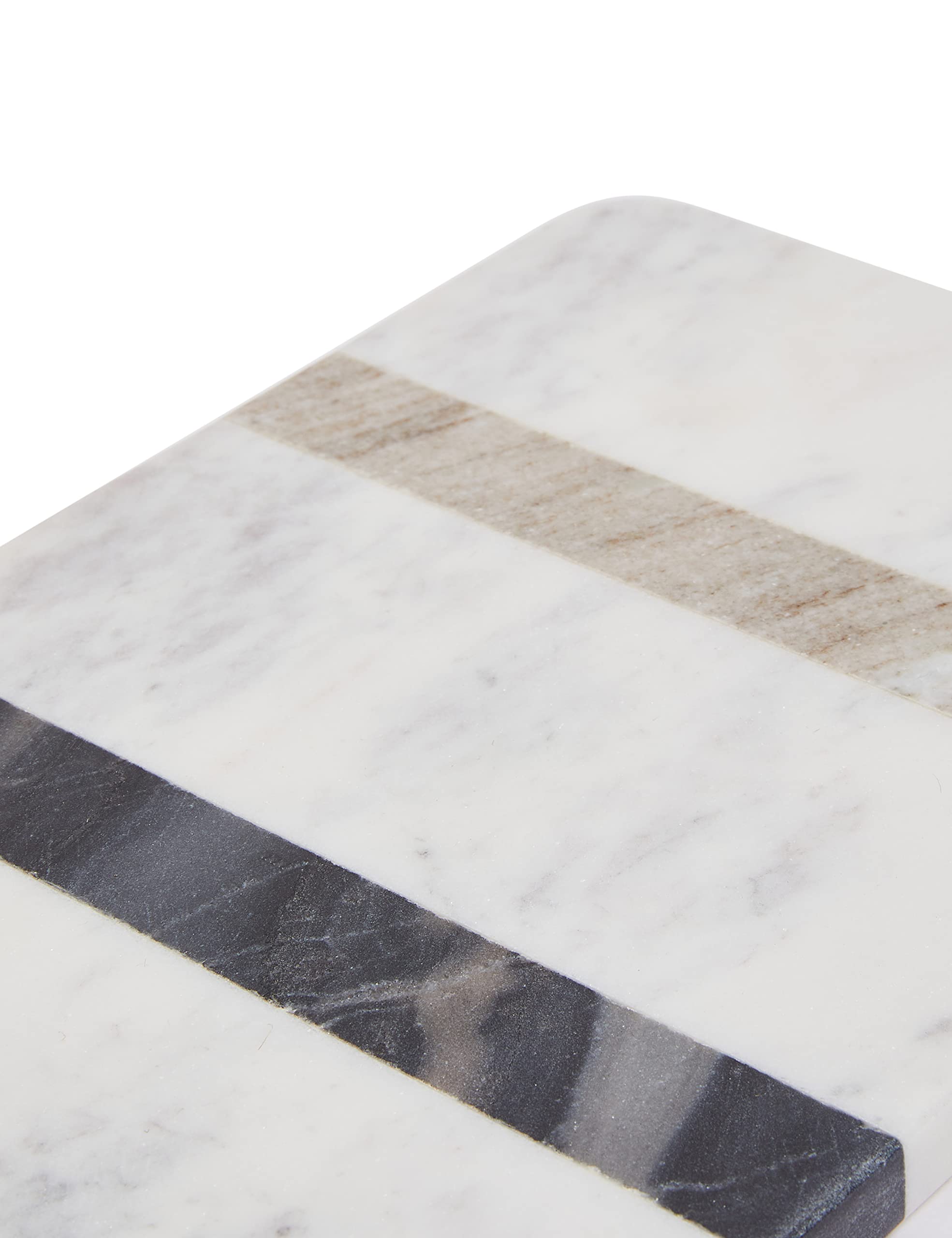 Lexi Home Marble Collection 15 in. Rectangle Charcuterie Board - Stripes