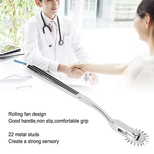 Neurological Pinwheel, Comfortable To Grip Lightweight Wartenberg Neuro Pinwheel 22 Metal Spikes Rolling Fan for Testing Nerve Sensitivity