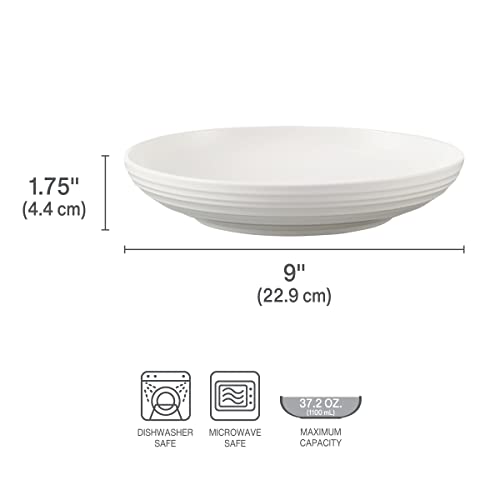 Mikasa Ciara Chip Resistant Set of 4 Pasta Bowls Set, 8-inch,White