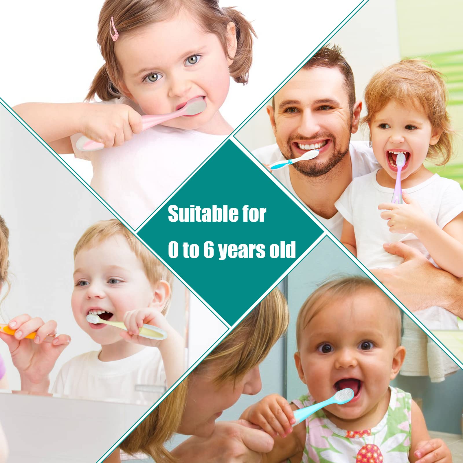 Loowkin Toddler Toothbrush for 1-5 Years Old,Nano Baby Toothbrush with Tongue Cleaner,Kids Toothbrush 12 Months up