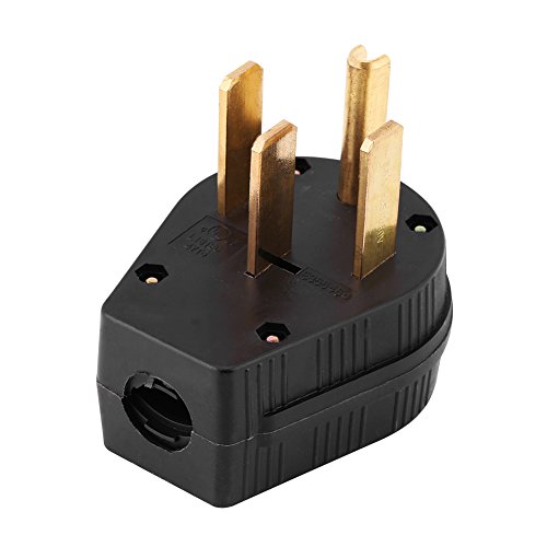 NEMA 14-50P 50A 125/250V Straight Blade Four Pin US Plug Four Holes Plug for Generator Dryer RV
