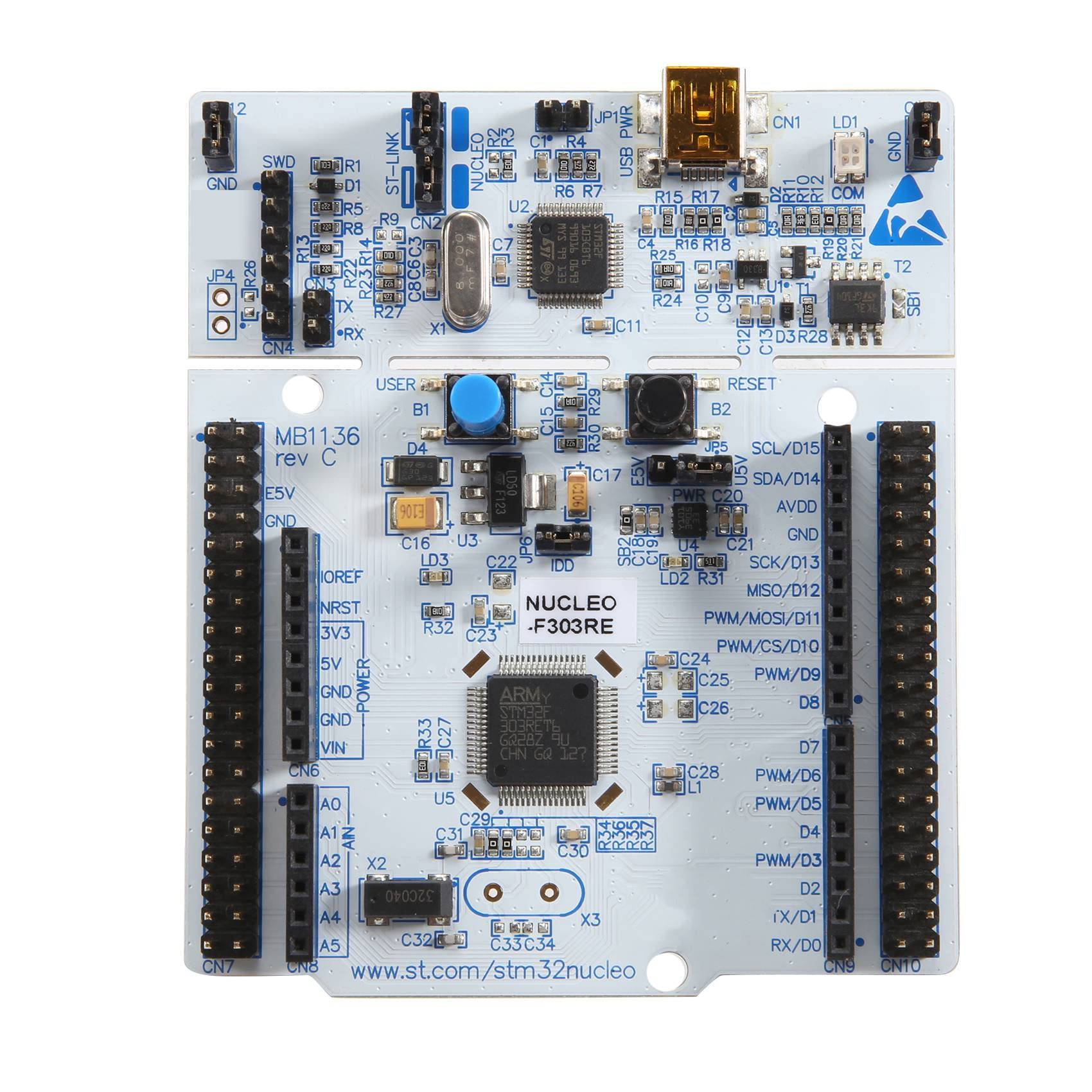Midautoo NUCLEO F303RE Development Boards & Kits ARM 16/32- MICROS Board CORE CHIP STM32F303RET6