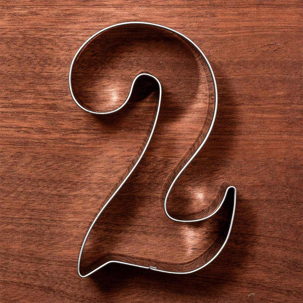 LILIAO Number 2 Cookie Fondant Biscuit Cutter for Birthday/Anniversary/Special Day - 2.6 x 4 inches - Stainless Steel