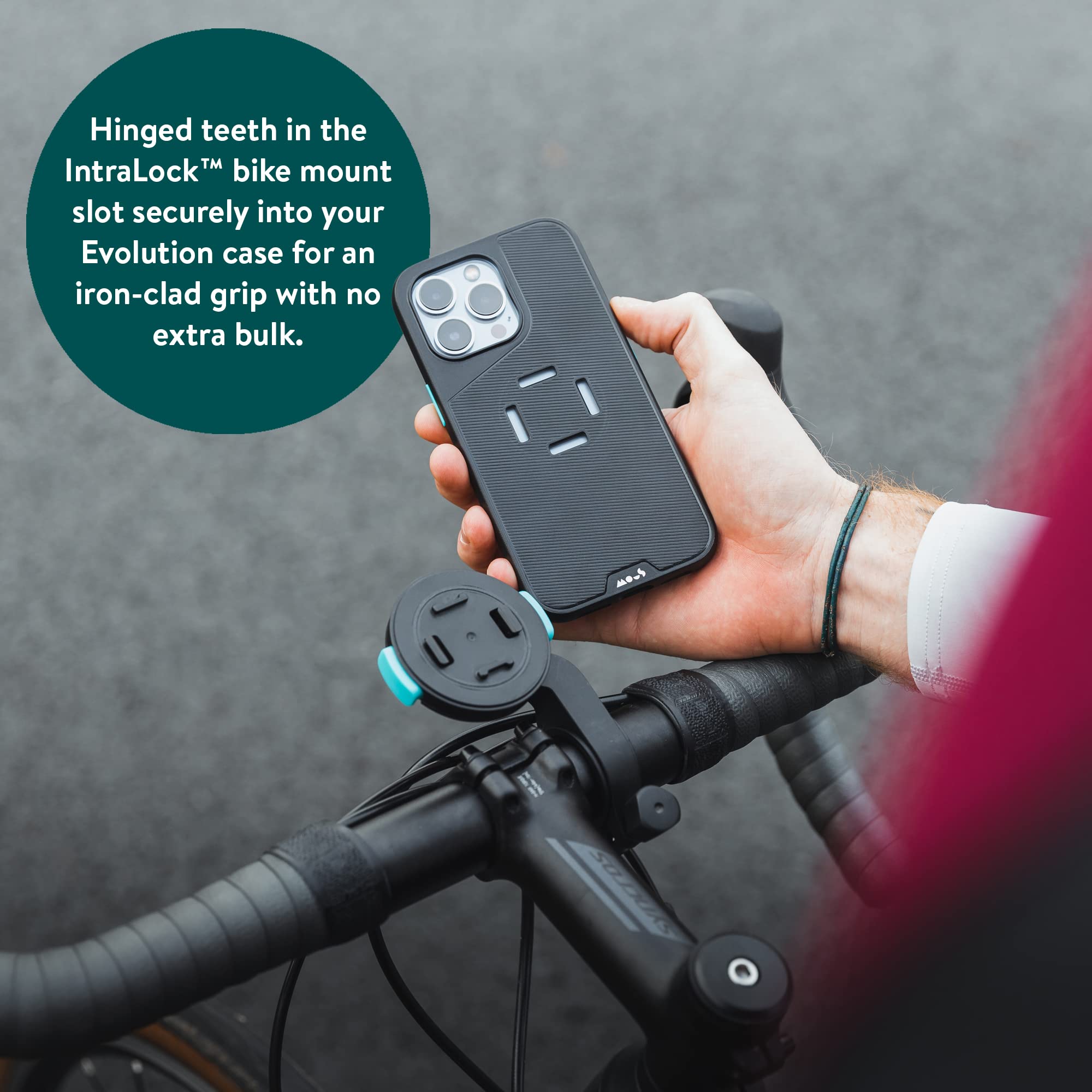 Mous - Bike Phone Mount and Phone Case for iPhone 12/12 Pro - Bicycle Phone Holder Kit - IntraLock Bike Mount and IntraLock Phone Case for iPhone 12/12 Pro