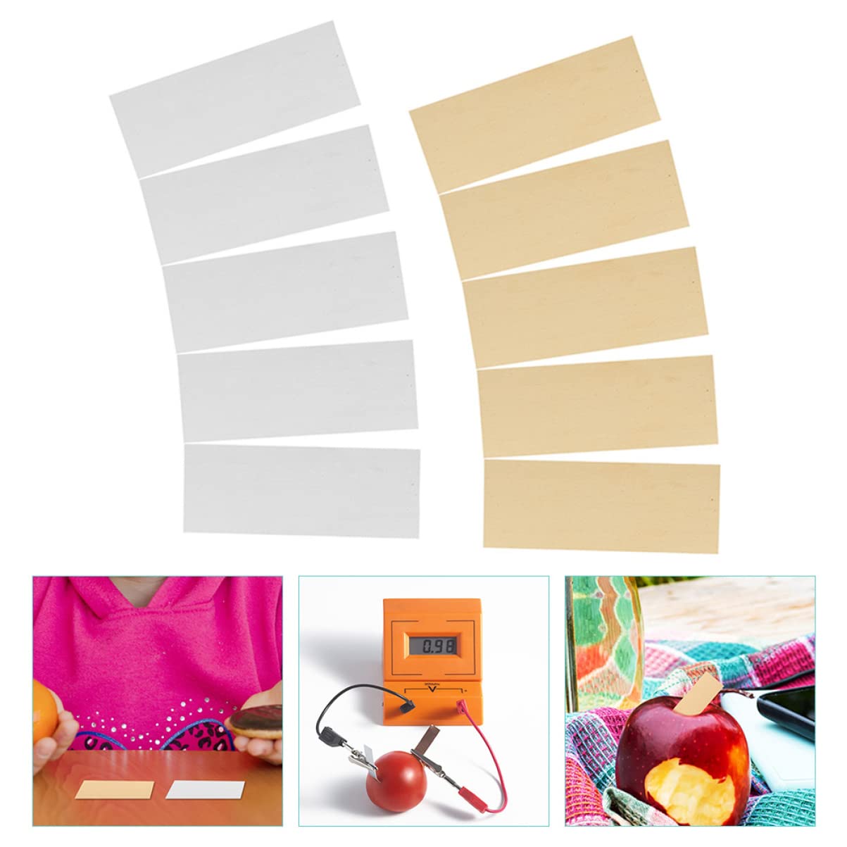 iplusmile 10 Pairs Zinc Sheet Copper Sheet Plating Kit Nickel Anode Black Oxide Coating Kit Potato Light Nickel Plating Kit DIY Kits Electrode Strip for Plating Aluminum Plate Fruit