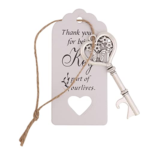 Key Bottle Openers for Wedding Favors Set of 50,Bridal Shower Party Favors,Vintage Skeleton Key Bottle Opener Wedding Party Favor Souvenir Gift with Tags, Rustic Wedding Favors Decoration (Antique