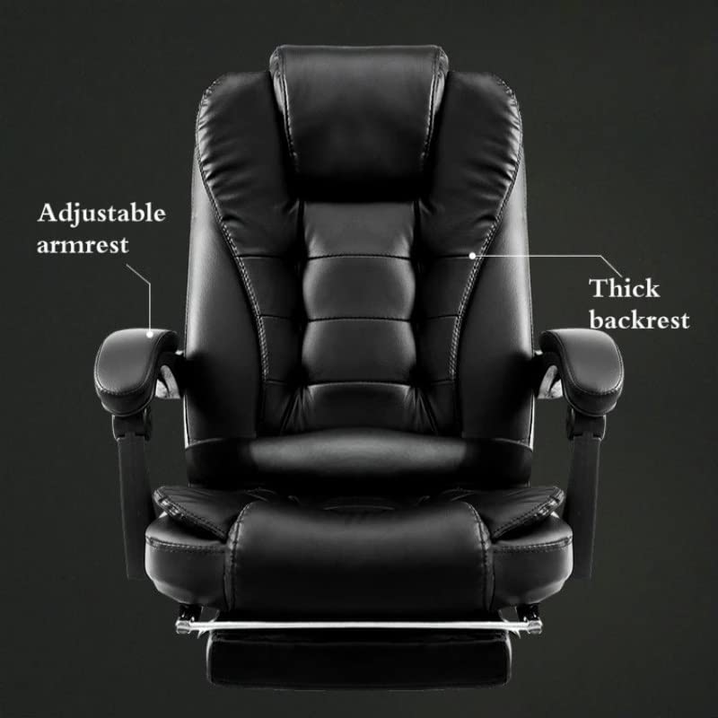 Office Chair Multifunction Office Computer Chair Swivel Reclining Boss Chair Household Study Room (Color : Black, Size : One Size)