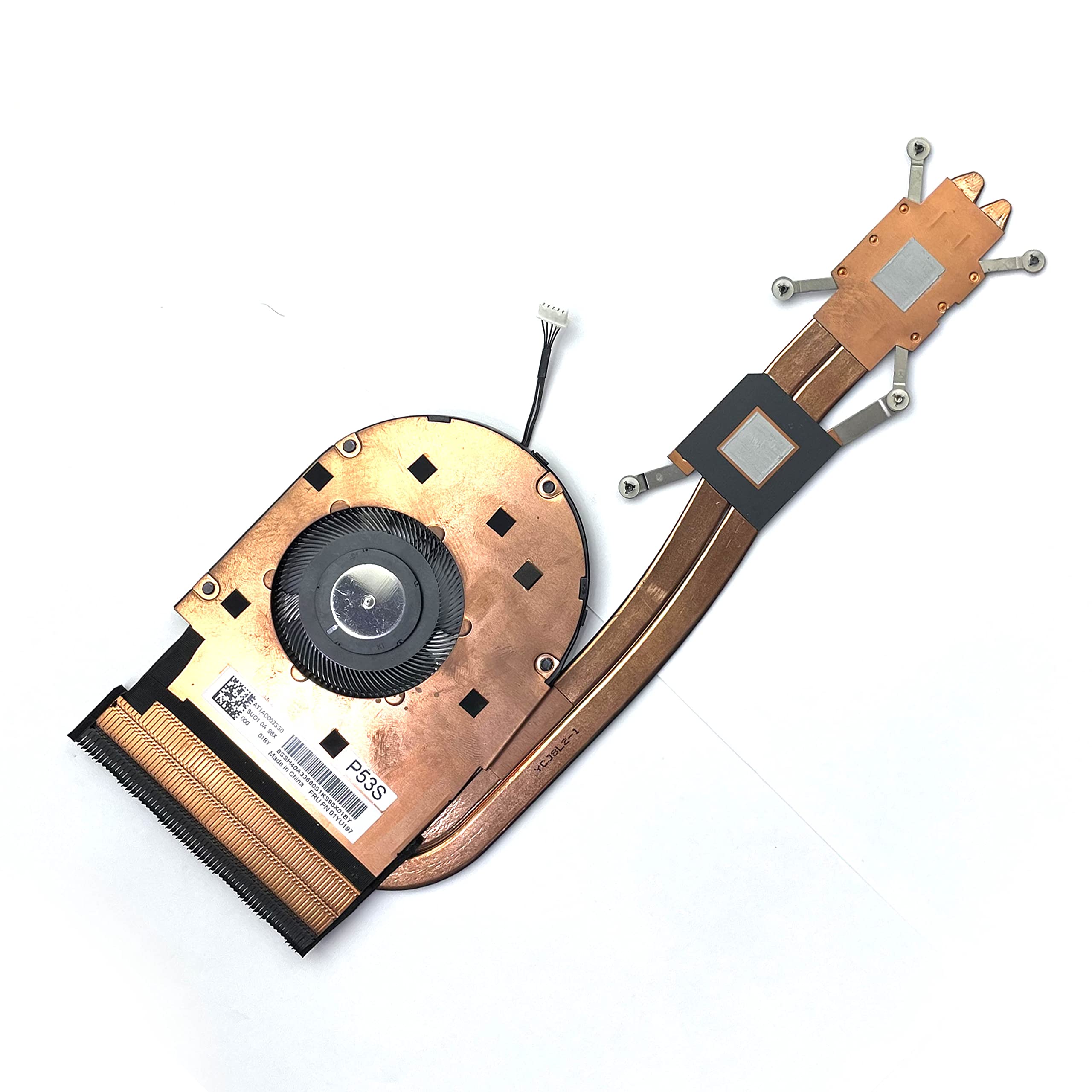 New Genuine CPU Cooling Fan with Heatsink Compatible with Thinkpad T590 P53s Discrete Graphics Version 01YU196 01YU197