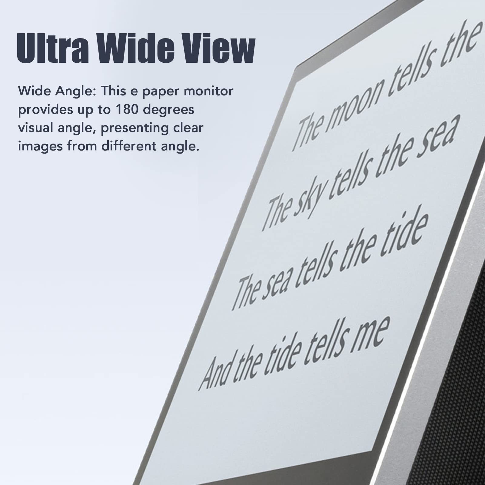 Naroote Ink Display, E Paper Monitor 1600x1200 Tempered Glass 100-240V for Computer (US Plug)