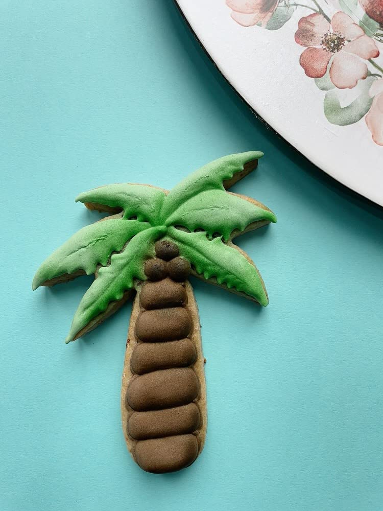 LILIAO Tropical Flamingo Cookie Cutter Set - 3 Piece - Palm Tree, Cactus and Tropical Monstera Leaf Biscuit Fondant Cutters - Stainless Steel