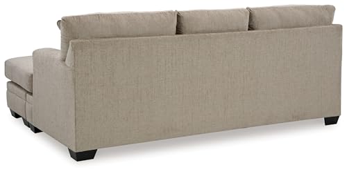 Signature Design by Ashley Stonemeade Casual Right-Arm Facing Sofa Chaise with 4 Toss Pillows, Light Brown