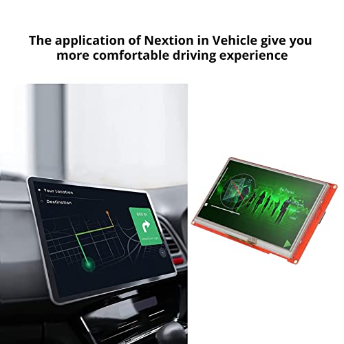Naroote LCD Display Module, 128MB Flash 7 Inch 512KB SRAM HMI Display for Car