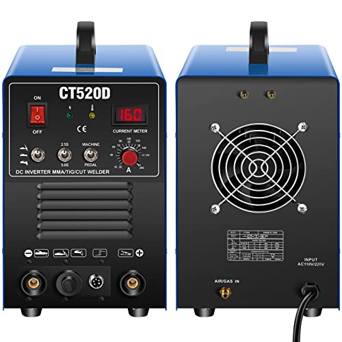 Mophorn TIG/MMA Plasma Cutter CT520D 3 in 1 Combo Welding Machine Tig Welder 200A Arc Welder 200A Plasma Cutter 50A Plasma Cutting Machine Dual Voltage 110 220V