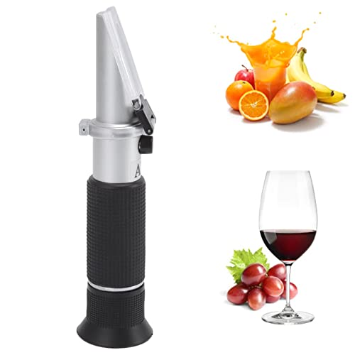 Mothinessto Wine Refractometer, Brix Refractometer Handheld 3 in 1 HD Prism Measure Sugar Content Slip Resistant Visual Adjustment Handwheel for Milk for Homebrew Kit
