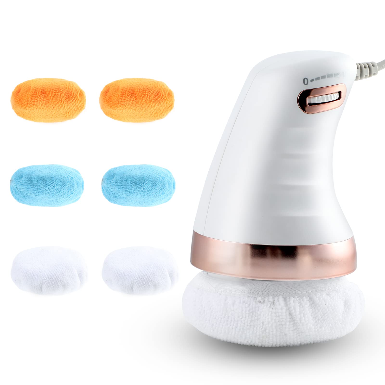 LANYTTY Body Sculpting Machine,Cellulite Massager,Handheld Body Massager for Belly Waist Butt Arms Legs, Including 6 Massage Washable Pads (White)